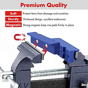 WORKPRO 2-Pair 4-1/2" Vise Jaw Pads, Magnetic TPU Vise Jaw Protective Covers, 1 Multi-Groove Jaw Pads Set and 1 Standard Waffle Surface Jaw Pads Set