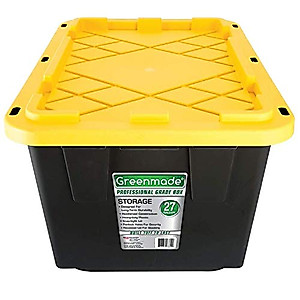 Tough Polypropylene Plastic 27 Gal. Storage Tote in Black