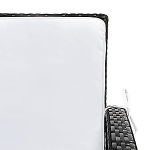 SAFAVIEH Outdoor Collection Krissy Wicker Cushion 4-Piece Living Set PAT7711A, Black/White