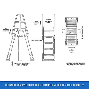 Blue Wave NE9880 Premium A-Frame Above Ground Pool Ladder, White