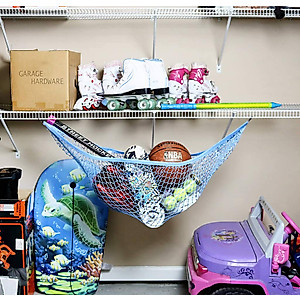 Baby Buddy Up and Away Kids Stuffed Animal Hammock Storage Organizer, Organizers and Storage for Baby Items, Display and Organize Children's Stuffed Animals, Stretches Up to 5 Feet, Blue, Pack of 1