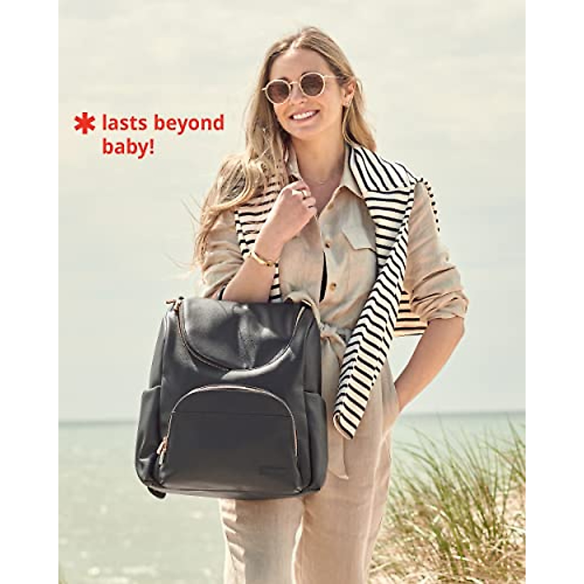 Skip Hop Diaper Bag Backpack: Evermore, Multi-Function Baby Travel Bag 6 in 1, Black