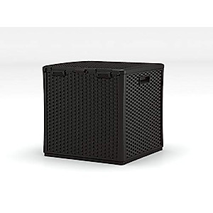 Suncast 60 Gallon Resin Outdoor Patio Storage Box, Java