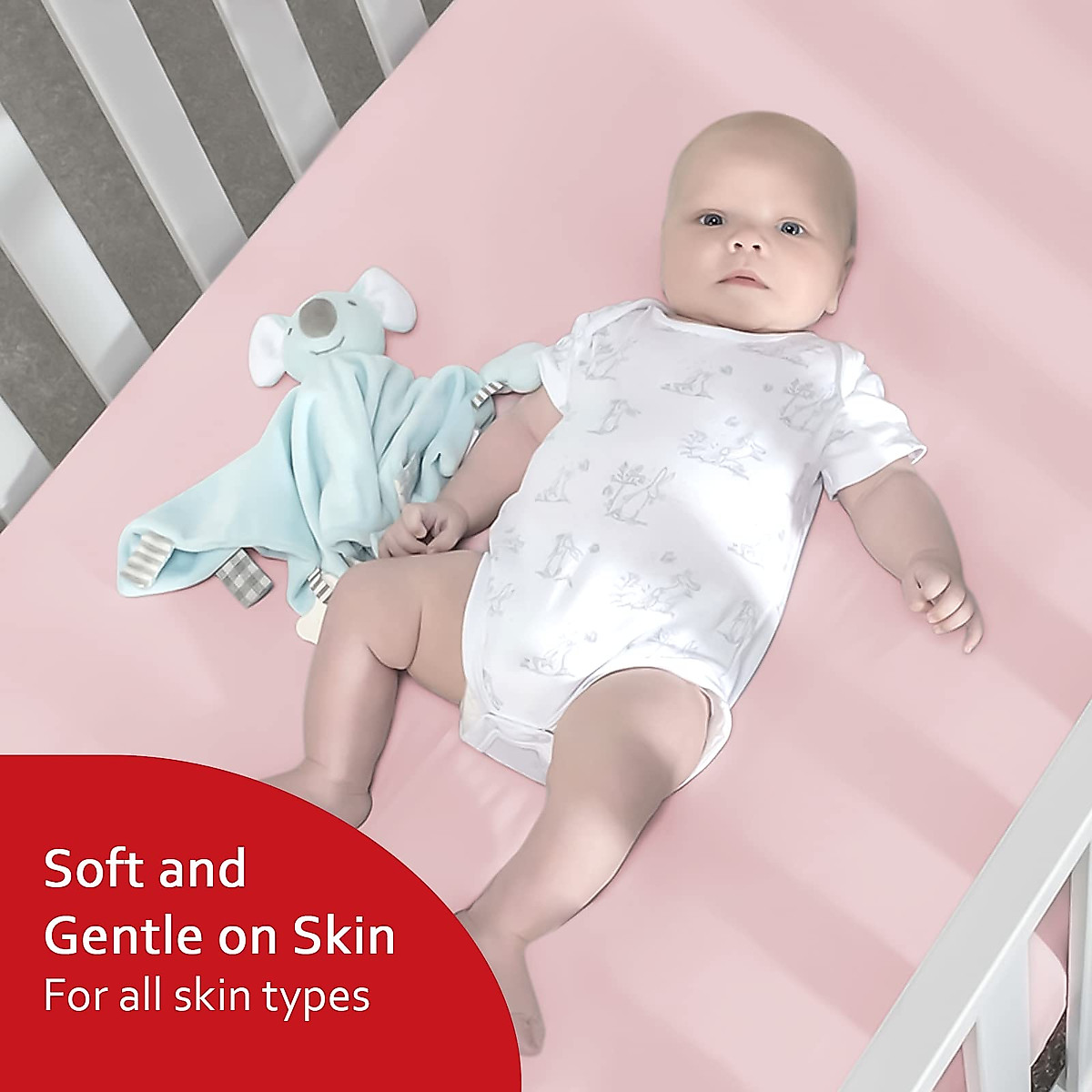 Crib Sheets for Girls 4 Pack, Fitted Crib Sheets for Standard Size Crib and Toddler Mattresses, Soft and Breathable Crib Sheets Baby Gift Girl Set, Pink