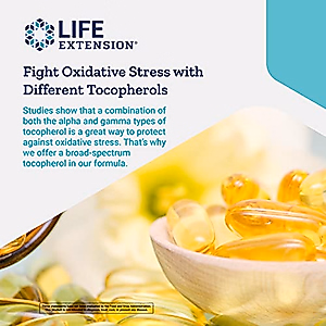 Life Extension Gamma E Mixed Tocopherols & Tocotrienols - Complete Spectrum of Vitamin E for Antioxidant Protection - Gluten-Free, Non-GMO - 60 Softgels