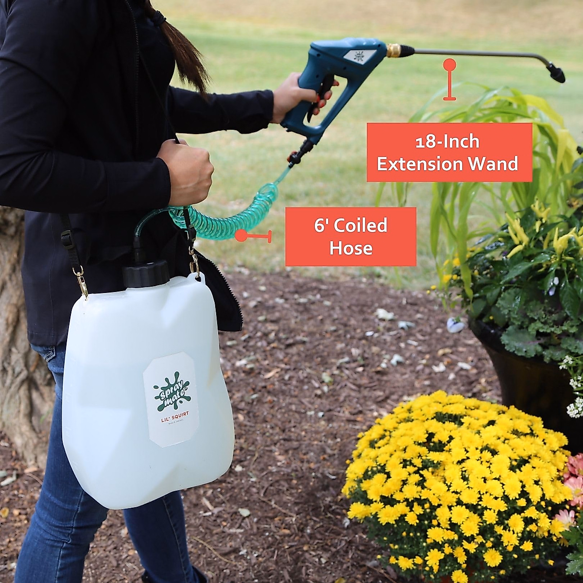 SprayMate Lil' Squirt Battery Powered Sprayer - Electric Portable Garden Sprayer - 1.3 Gallon