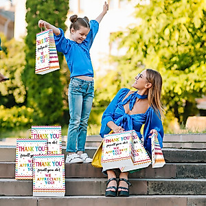 CHUNNIN 12 Pcs We Appreciate You Paper Gift Bags Thank You for All You Do Goodie Bag Be Thankful to Teacher Doctor Staff Treat Bag Decoration for Thank You Party Favors Congratulations Supplies