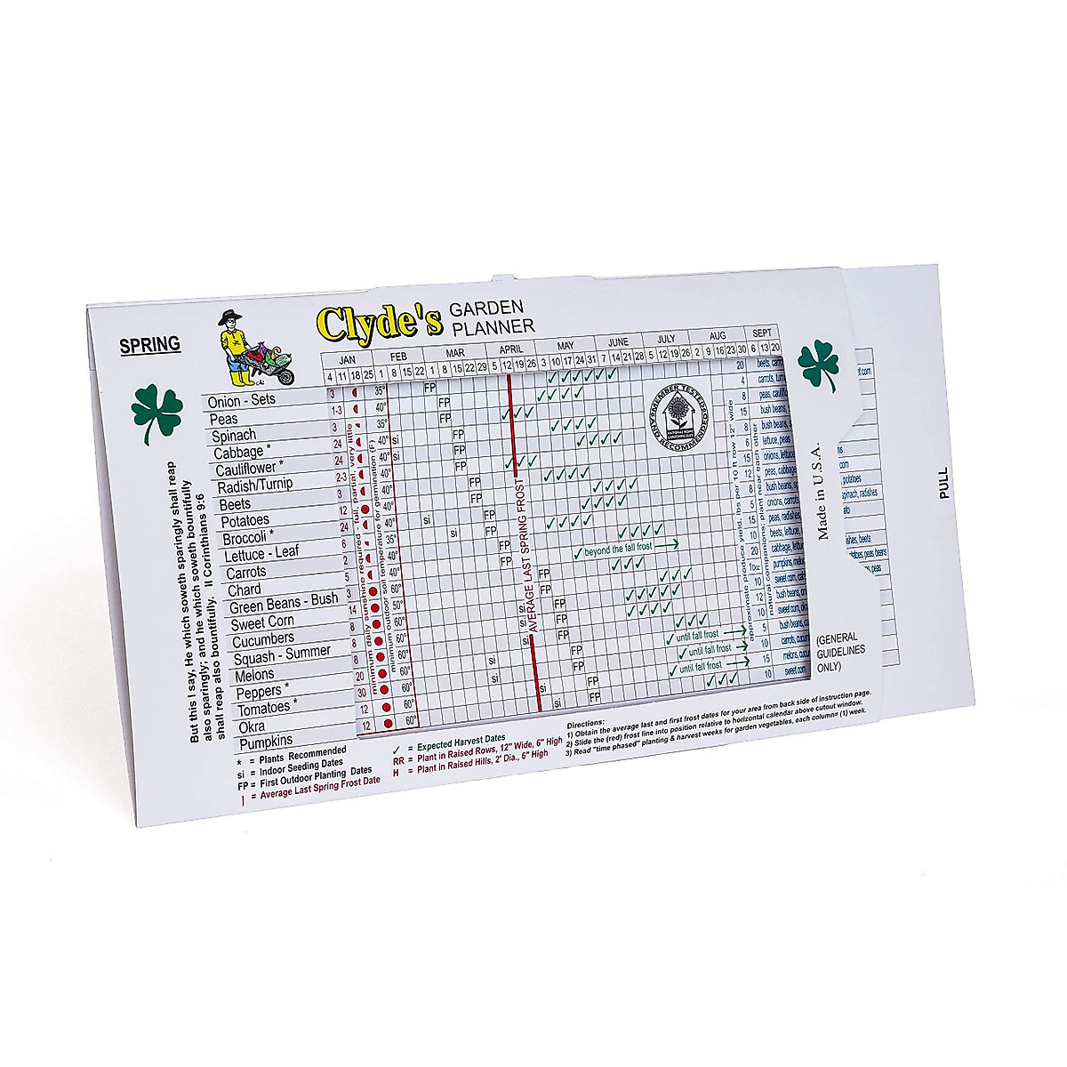 Clyde's Garden Planner - Clyde's Vegetable Planting Slide Chart