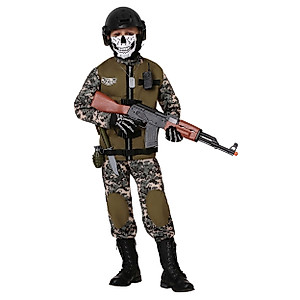 Kids Camo Trooper Costume Tactical Vest Camouflage Army Bundle w/Gloves