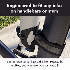 ABC by BiKASE - Any Bottle Cage, Bike Water Bottle Holder - Fits Any Bottle, Container, Speaker, Bicycle Bottle Holder for Frame or Handlebar (with Mounting Strap)