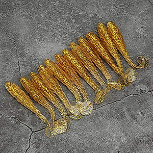 01 Fish Lure Bait, Shaped Luminous Paddle Tail Fishing Lures, Anti‑Corrosion Fishing Accessories Lifelike Lures for River Lake(#8 Golden)