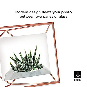 Umbra Prisma Picture Frame, 4 x 6 Photo Display for Desk or Wall, Copper