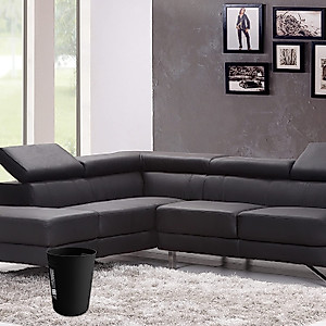 HMQCI Small Trash Can Round Plastic Wastebasket, Garbage Container Bin, 7.7"x10.2" (Black, 1.5 Gallons)