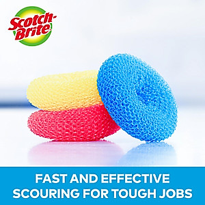 Scotch-Brite Non-Scratch Plastic Scrubbing Pads, Cleans Dishes Without Scratching, 3 Scrubbing Pads