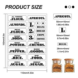Pantry Labels for Containers, Minimalist Food Labels, Preprinted Minimalist Labels, Black Text on White Jar Labels, Food Jar Label Stickers for Kitchen Storage