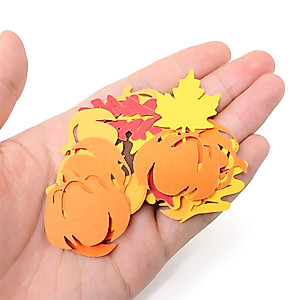 yueton 2 Bags Fall Maple Leaf Pumpkin Acorn Paper Confetti, Autumn Table Scatter Confetti, Sprinkle Confetti, Party Decoration Confetti, for Wedding, Birthday, Baby Shower, Halloween, Photoshoot, etc