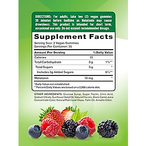 Nature's Truth Melatonin Gummies 10mg | 70 Count | Berry Flavor | Vegan, Non-GMO, and Gluten Free Supplement