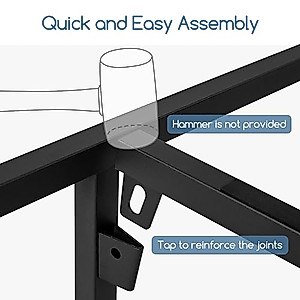 Yaheetech Metal Platform Full Bed Frame Quick Lock Tool-Free Easy Assembly 14 Inch Mattress Foundation with Ultra-Durable Steel Slat Support/No Screws and Box Spring Needed/Black