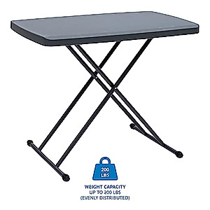 Iceberg IndestrucTable TOO 1200 Series, Personal Folding Table, Indoor/Outdoor, Commercial Grade, Charcoal, 19.5” L x 30” W x 28" H