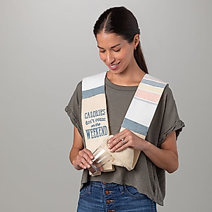 DEMDACO Calories Don't Count Extra Long Cotton Blend Over The Shoulder Kitchen Towel Boa