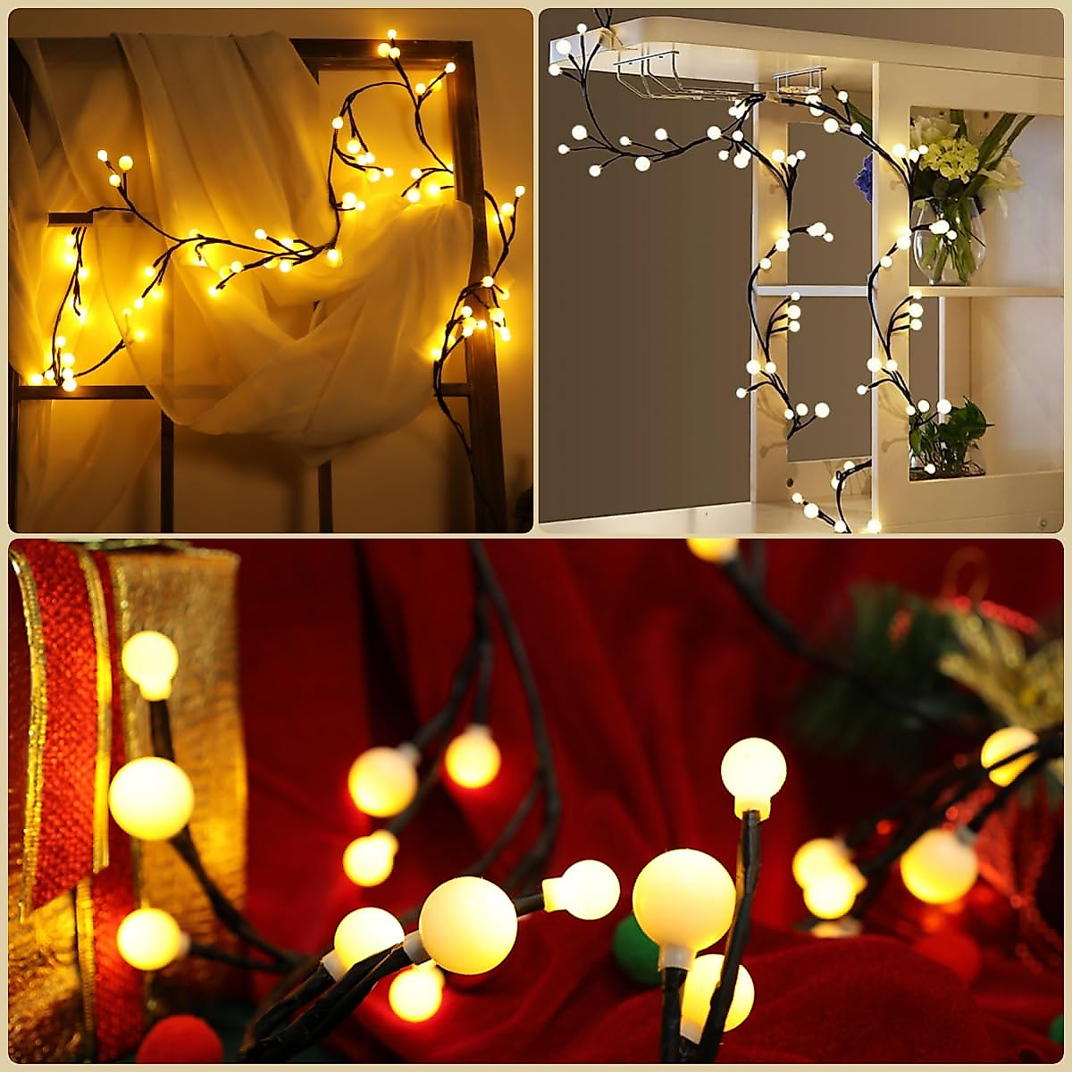 43 ft 70 Led Christmas Lights Globe String Lights Plug in for Bedroom Decor Indoor Outdoor Fairy Light for Home Wall Garden Decorations Warm White