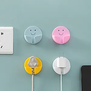 Siswilly Command Hooks for Hanging, Electrical Wire Organization, Cell Phone Charger Holder for All Household Appliances