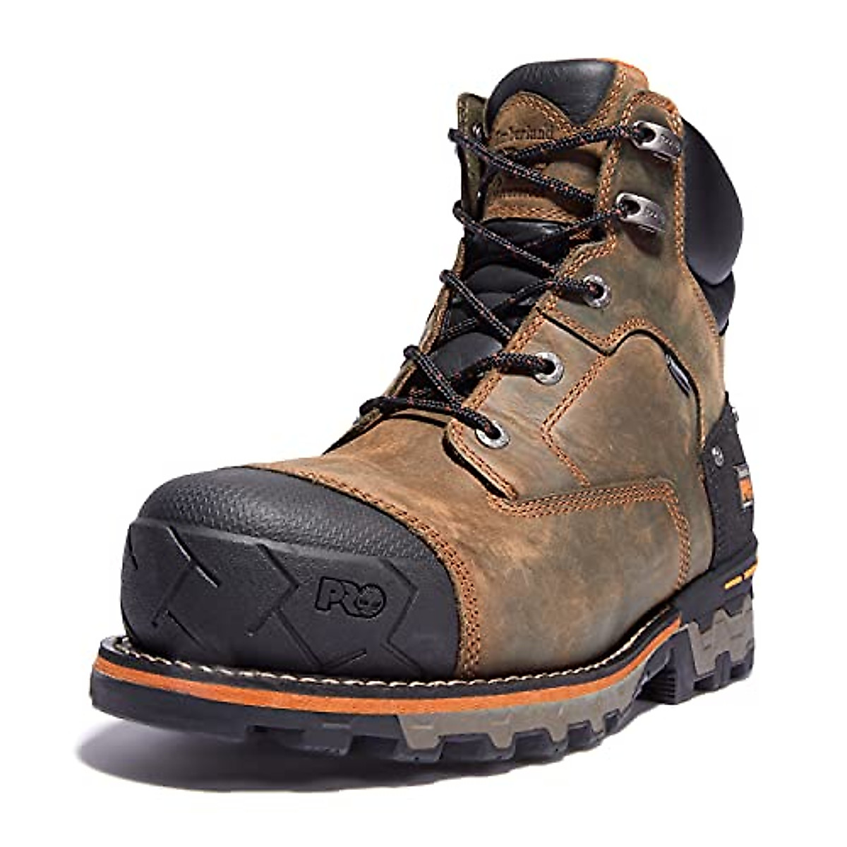 Timberland PRO Men's Boondock 6 Inch Composite Safety Toe Waterproof Industrial Work Boot, Brown, 5