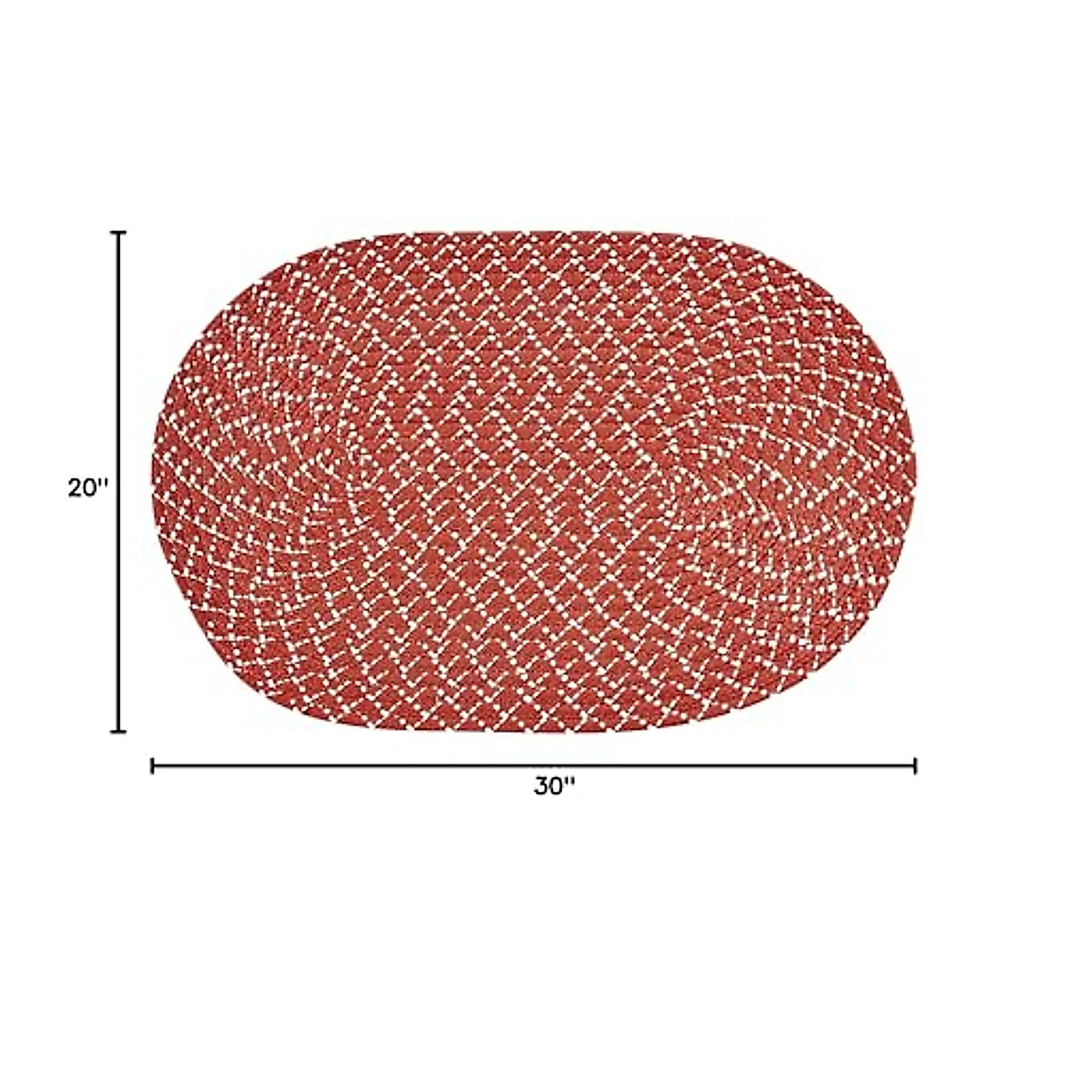 Better Trends Sunsplash Braid Collection is Durable and Stain Resistant Reversible Indoor Outdoor Area Utility Rug 100% Polypropylene in Vibrant Colors, 20" x 30" Oval, Red