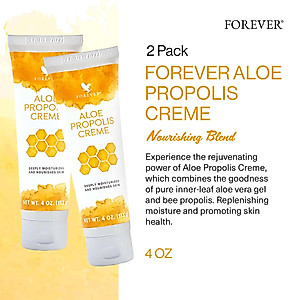 Forever Living - Aloe Propolis Creme - Skin Nourishment with Aloe Vera and Bee Propolis - Moisturizing Cream with Vitamins A, E & C - 4 oz (2 Pack)