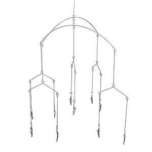 Yeyo Floating Hanging Clip Photo Display Mobile Decor, Metal Vertical Photo Hanging Display Clips Fan for Hanging Pictures Notes Memo Artworks Collage Kids Bedroom Decor (Style 1), Silver ,(PD-01)