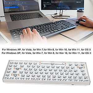 84Keys RGB DIY Mechanical Keyboard, 75% TKL Wired Gaming Keyboard DIY Kit with RGB Backlight, Hot Swappable 3pin 5pin Switch Shaft, USB Type C Wired Connection(Silver White)