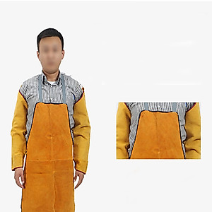 Utoolmart Cowhide Leather Welding Apron, Thermal Insulation Protection Welders, Heat and Flame Retardant Welding Work Apron, for Blacksmith, Welder, Woodworking, Heavy Duty Work 1 Pcs
