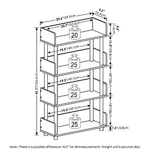 Furinno Turn-N-Tube 4-Tier Toolless Freestanding Multipurposes Display Rack, Espresso