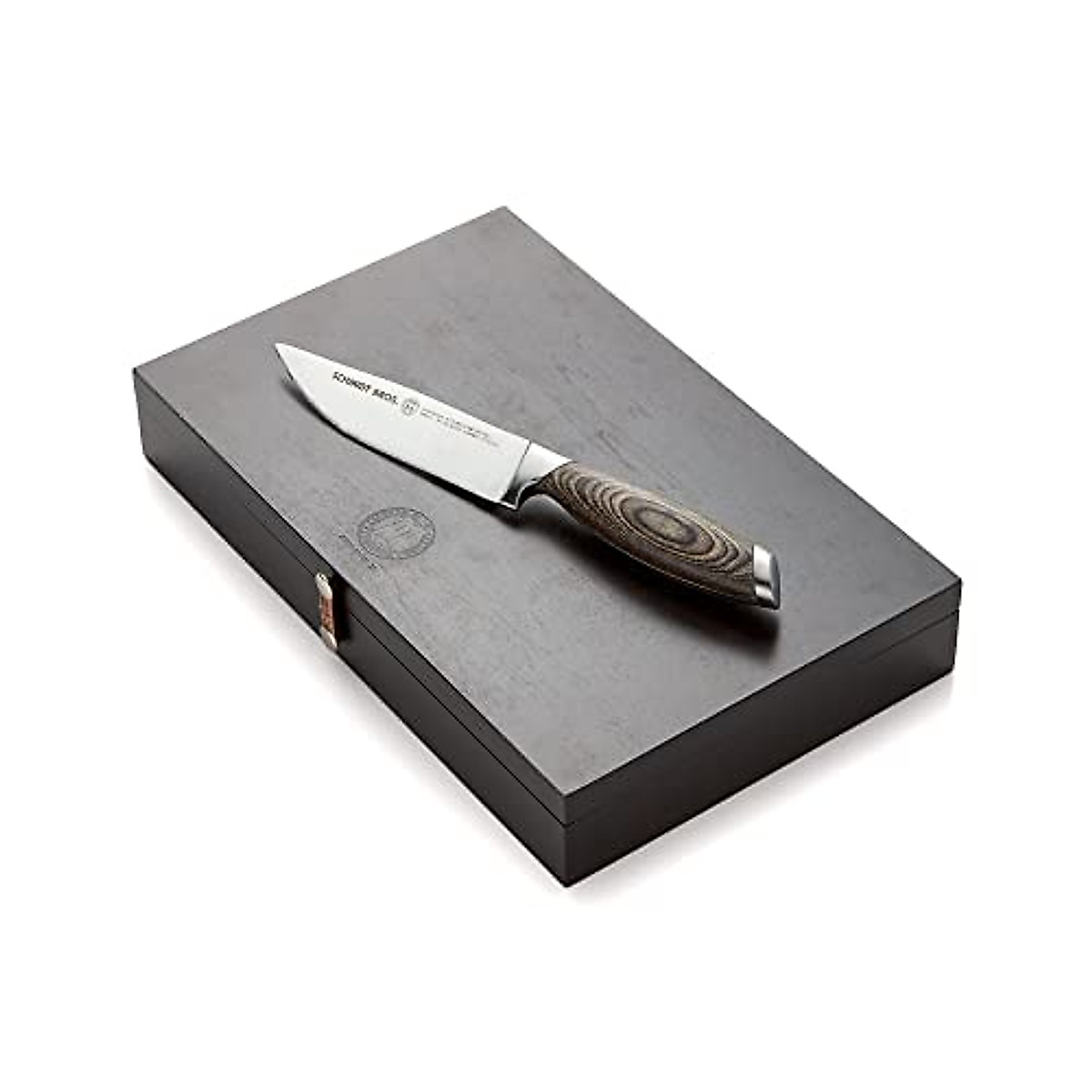 Schmidt Brothers -Bonded Ash 4-Piece Jumbo Steak Knife Set, High-Carbon German Stainless Steel Cutlery in a Wood Gift Box