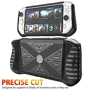 Keruixin Soft TPU Carrying Case Replacement Back Cover for Logitech G Cloud Gaming Handheld (Black)