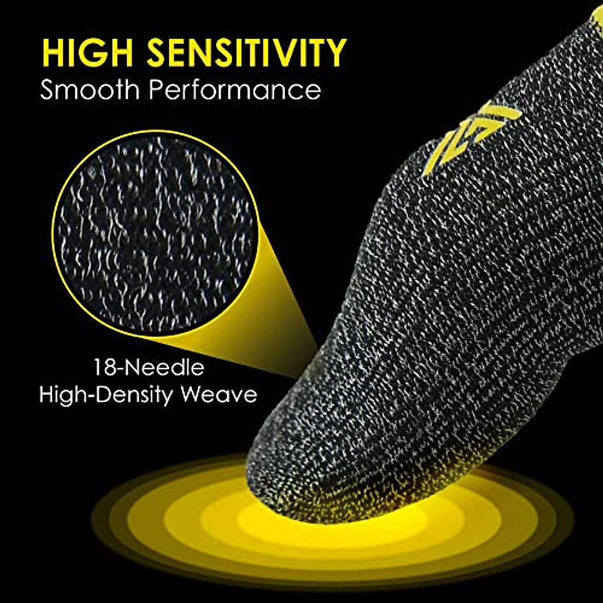 MGC ClawSocks, Mobile Phone Gaming Finger Sleeves, Gamer Thumb Protector/Stabilizer/Compression Support Sleeve, PUBG Game Hand Controller Gloves/Cover/Wrap, Durable Fiber/Breathable/Sweatproof, 6 Pack