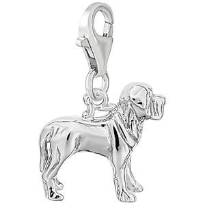 Rembrandt Charms Mastiff Charm with Lobster Clasp, Sterling Silver