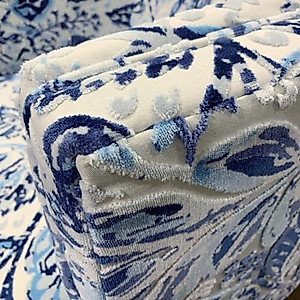 Roundhill Furniture Isla Chenille Oversized Living Room Barrel Accent Chair with Arms, Lyanna Indigo