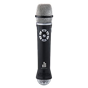 iHome Sound Factory Bluetooth Karaoke Microphone with LED Disco Party Lights,Portable Bluetooth Speaker Compatible with Apple Samsung Siri and Google Assistant,Wireless Microphone for Karaoke Fun