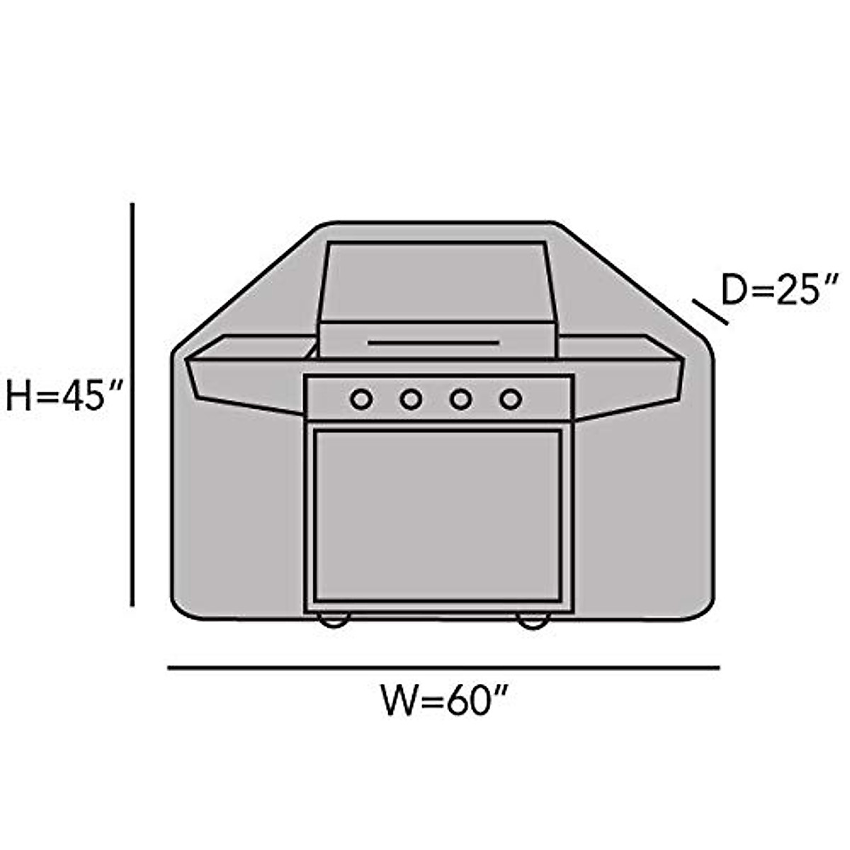 Covermates Grill Cover - Heavy-Duty Polyester, Weather Resistant, Drawcord Hem, Grill and Heating-Ripstop Grey
