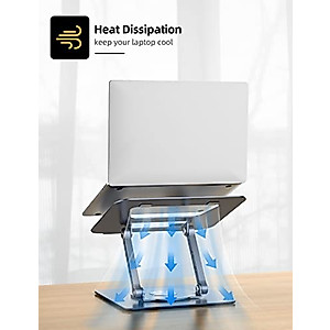 Adjustable Laptop Stand for Desk, Portable Laptop Stand with 360° Rotating Base, Ergonomic Foldable Aluminum Universal Computer Stand Compatible with Dell, HP and 10''-16'' Devices