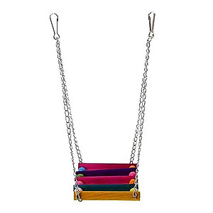 SONGBIRDTH Parrot Swing Toys - Pet Bird Parrot Parakeet Budgie Cockatiel Wooden Cage Hammock Swing Hanging Toy for Medium and Small Parrot