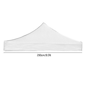Waterproof Gazebo Top Cover Replacement Canopy Top 420D Oxford Cloth Tent Top Cover for Pop-Up Canopy Tent (2.9 * 2.9m) White (Top Only).