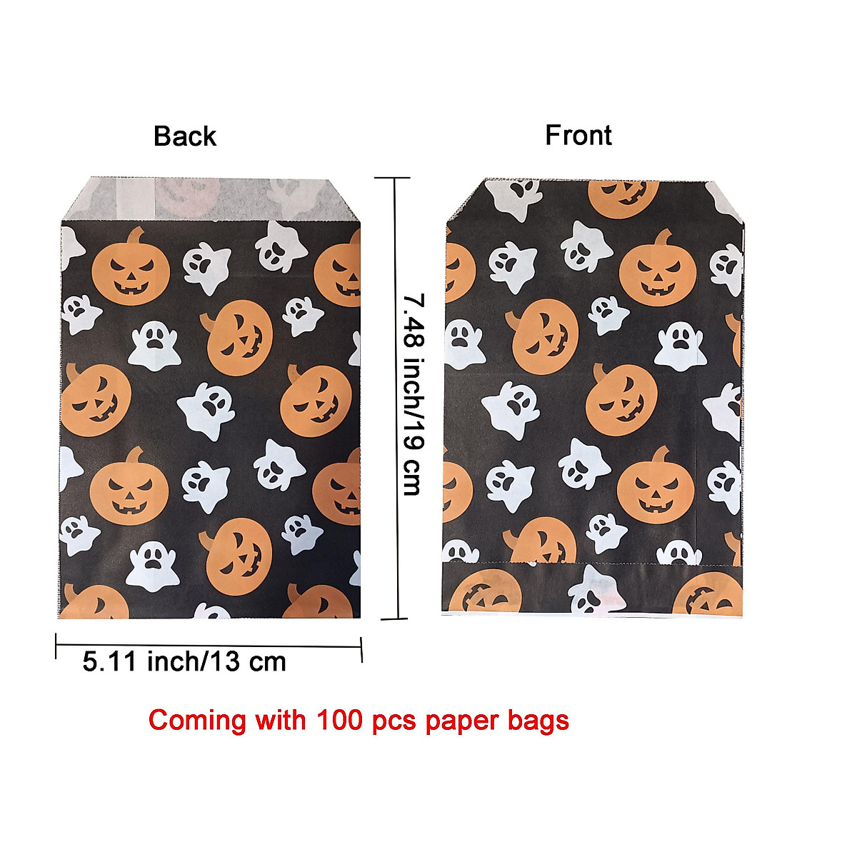 MENDERRY Paper Halloween Treat Candy bags Trick or Treat Bags Treat Bags Party Favor Cookie Bag