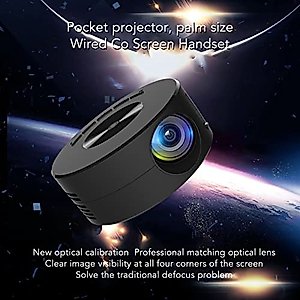 Mini LED Projector, Portable Movie Projector for Kids Gift, Smart Same Screen Projector for Smartphone Tablet, HD Pocket Projector with USB Interfaces and Remote Control