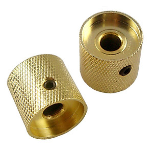 JD.Moon Pack of 4pcs Brass Dome Knob Volume Tone Control Knobs for Electric Guitar Bass Screw Type (Gold)