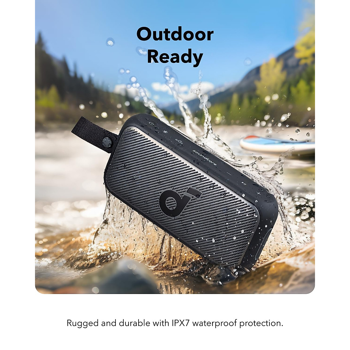 Soundcore Motion 300 Wireless Hi-Res Portable Speaker with BassUp, Bluetooth with SmartTune Technology, 30W Stereo Sound, 13H Playback, and IPX7 Waterproof, for Backyard, Camping, and Hiking