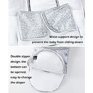 Pram Footmuff,Stroller Padded Footmuff Cover Cosy Toes,Baby Winter Foot Cover,Warmth,Windproof, Waterproof, Cold Resistant, Washable (Silver)