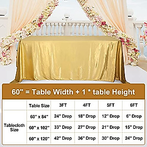 Spotjoy Sequin Rectangle Tablecloth 60 x 84 Inch, Sparkle Glitter Table Cloth for Parties, Decorative Shiny Tablecloths for Wedding Birthday Banquet, Gold