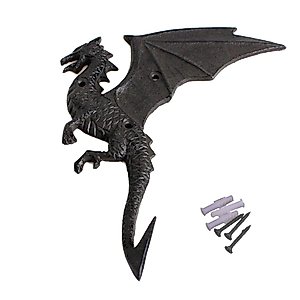 WINTENT Decorative Rustic Cast Iron Wall Hook Hanger Dragon for Coat Key Hat (dragon-5)